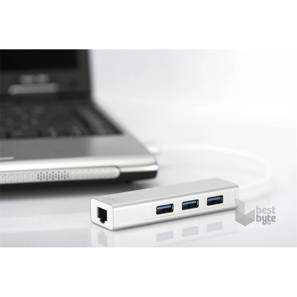 DIGITUS USB 3.0 Gigabit Ethernet adapter + 3 portos USB HUB - Office ...