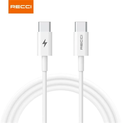 Recci RTC-P05CC 65W gyorstöltő 1,5m Type C - Type C fehér adat- és ...