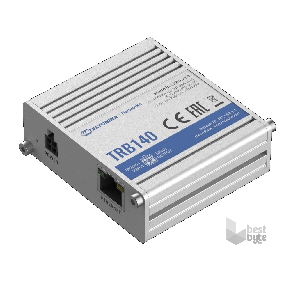Teltonika TRB140 1xGbE LAN 1xminiSIM 4G/LTE CAT4 Gigabit ipari Ethernet ...