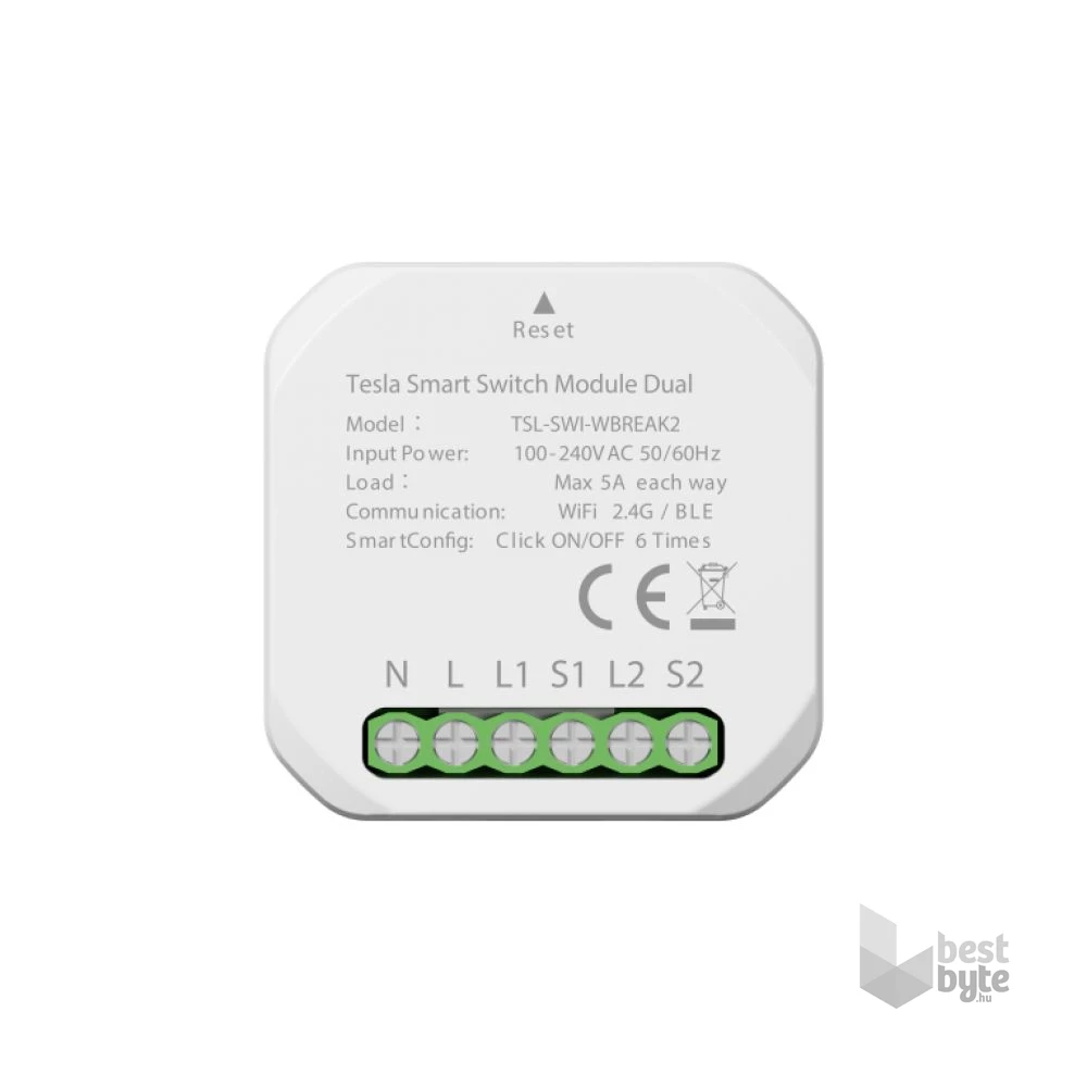 Tesla TSL-SWI-WBREAK2 Smart Switch Module Dual okos relé - Office Depot ...
